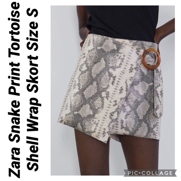 Zara | Shorts | Zara Snake Print Tortoise Shell Wrap Skort S | Poshmark